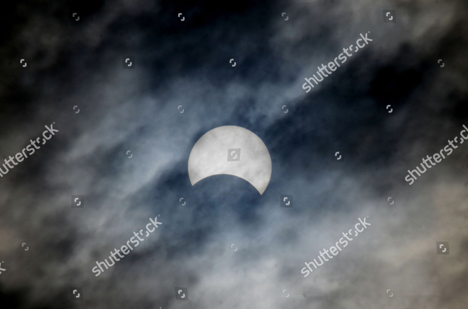Total Solar Eclipse Progress Seen Between Editorial Stock Photo - Stock ...