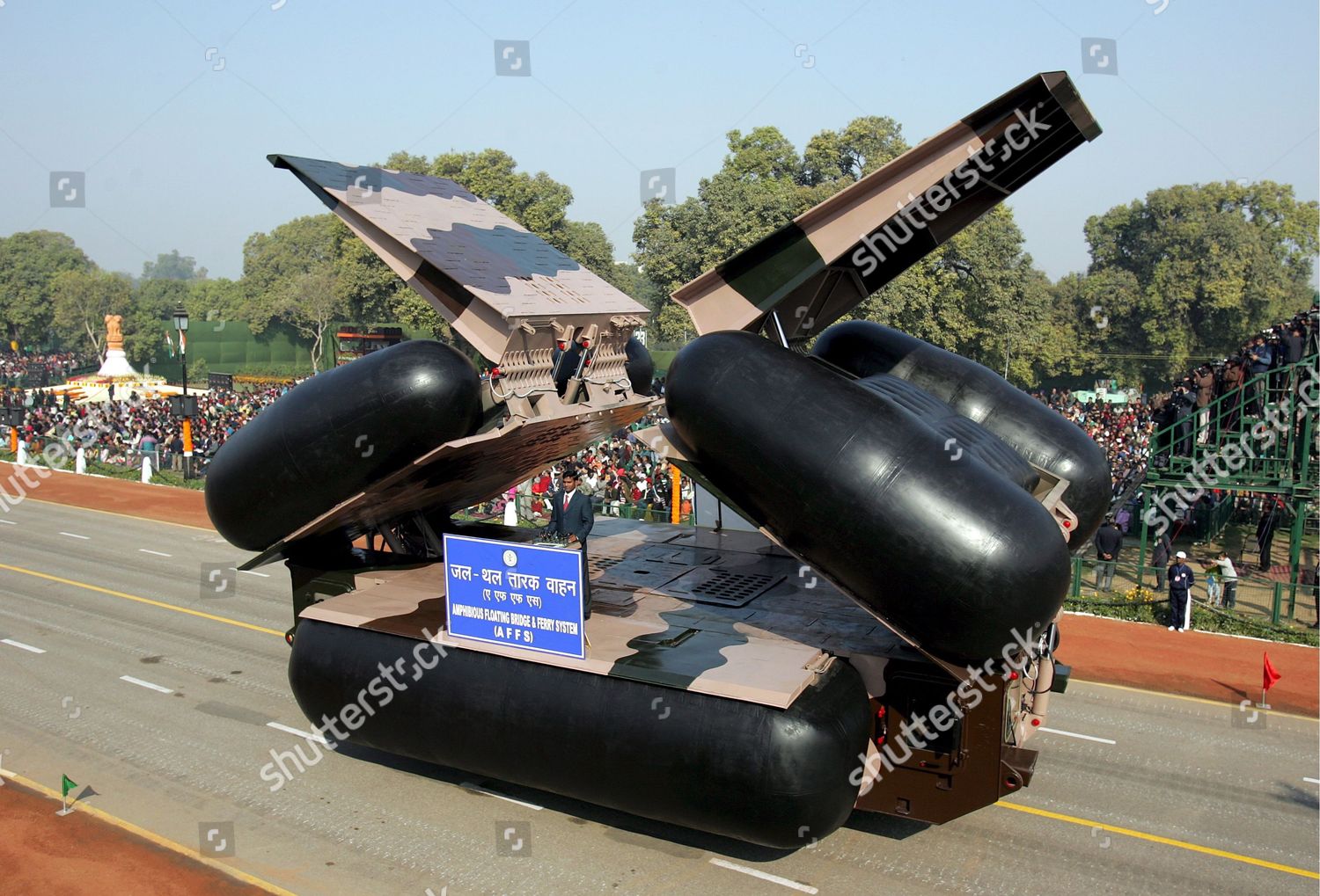Indian Army Displays Amphibious Floating Bridge Editorial Stock Photo ...