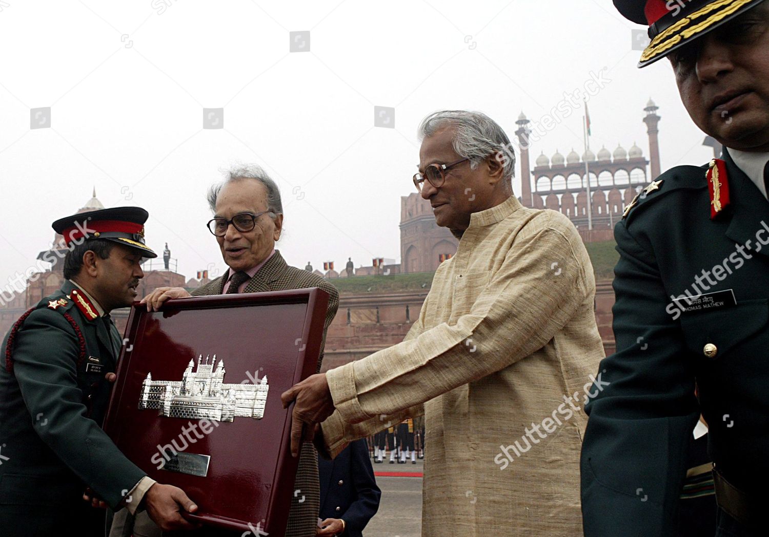 Indias Defence Minister George Fernandes Handing Editorial Stock Photo ...