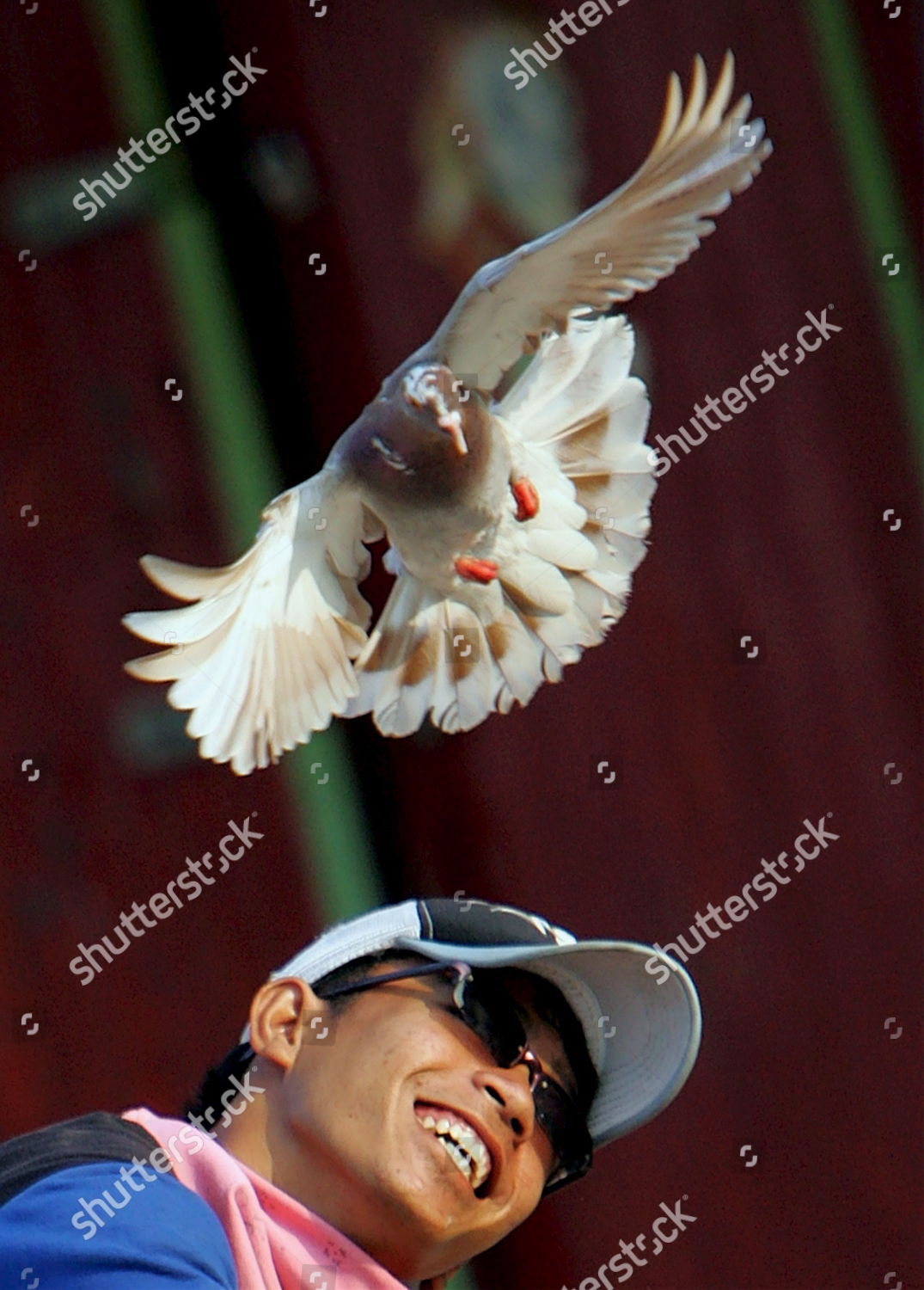 Indonesian Bird Vendor Smiles During Pegeon Editorial Stock Photo ...