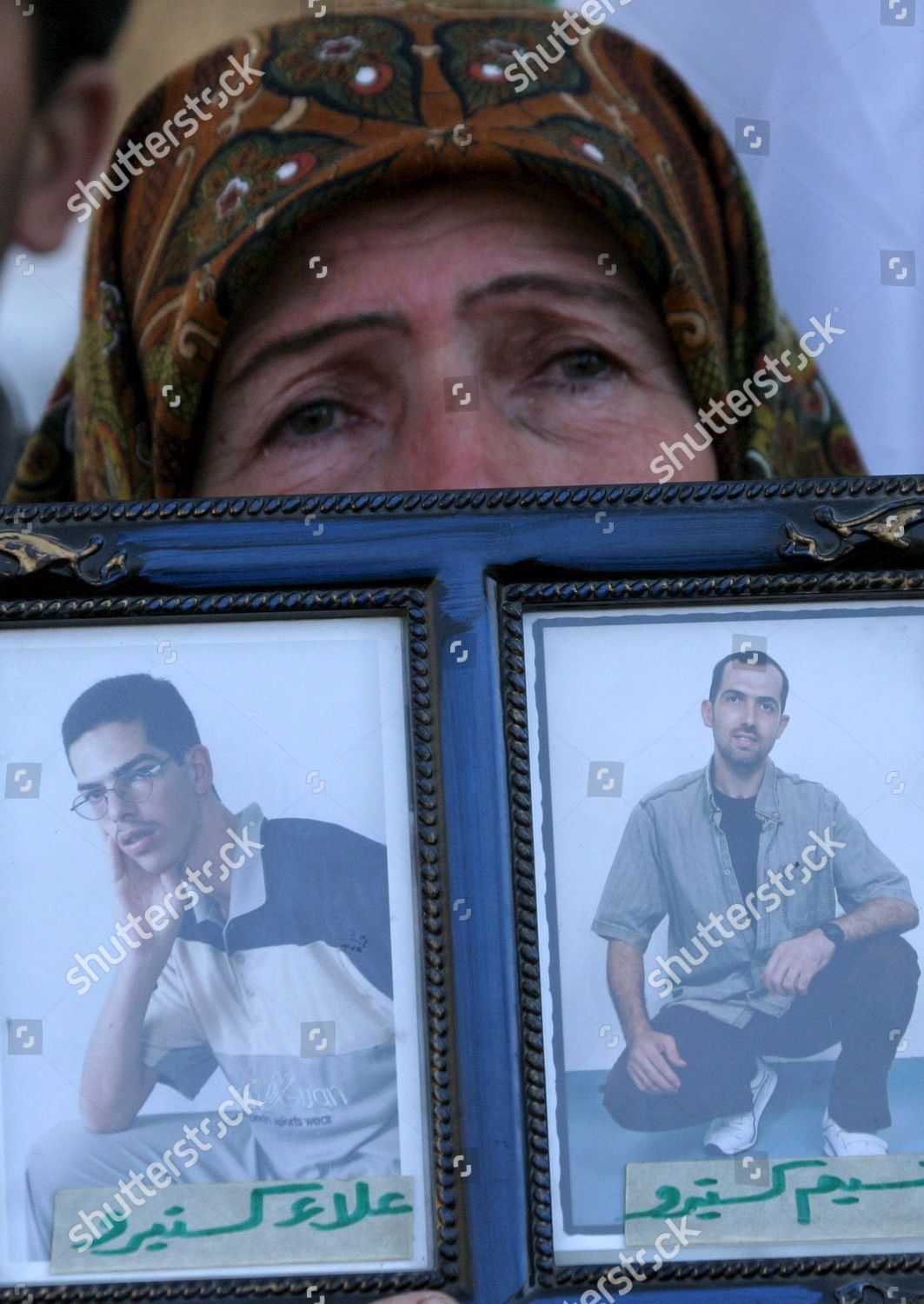 Palestinian Women Holds Portraits Her Sons Editorial Stock Photo ...