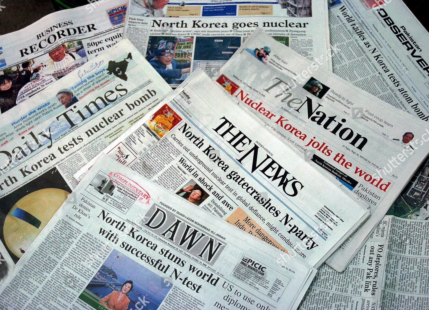 Montage Front Pages Pakistani Newspapers Carrying Editorial Stock Photo ...