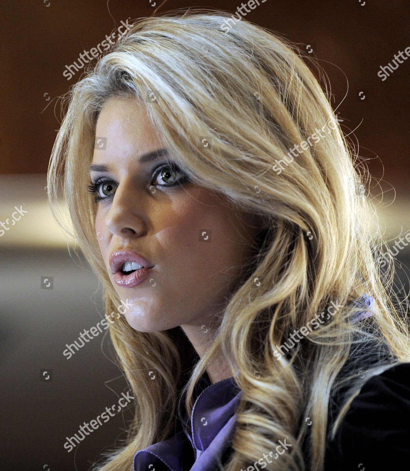 Miss California Carrie Prejean Speaks During Editorial Stock Photo ...