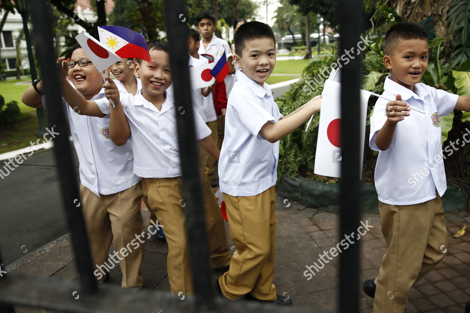 Filipino Elementary Students Who Welcomed Japanese Editorial Stock ...