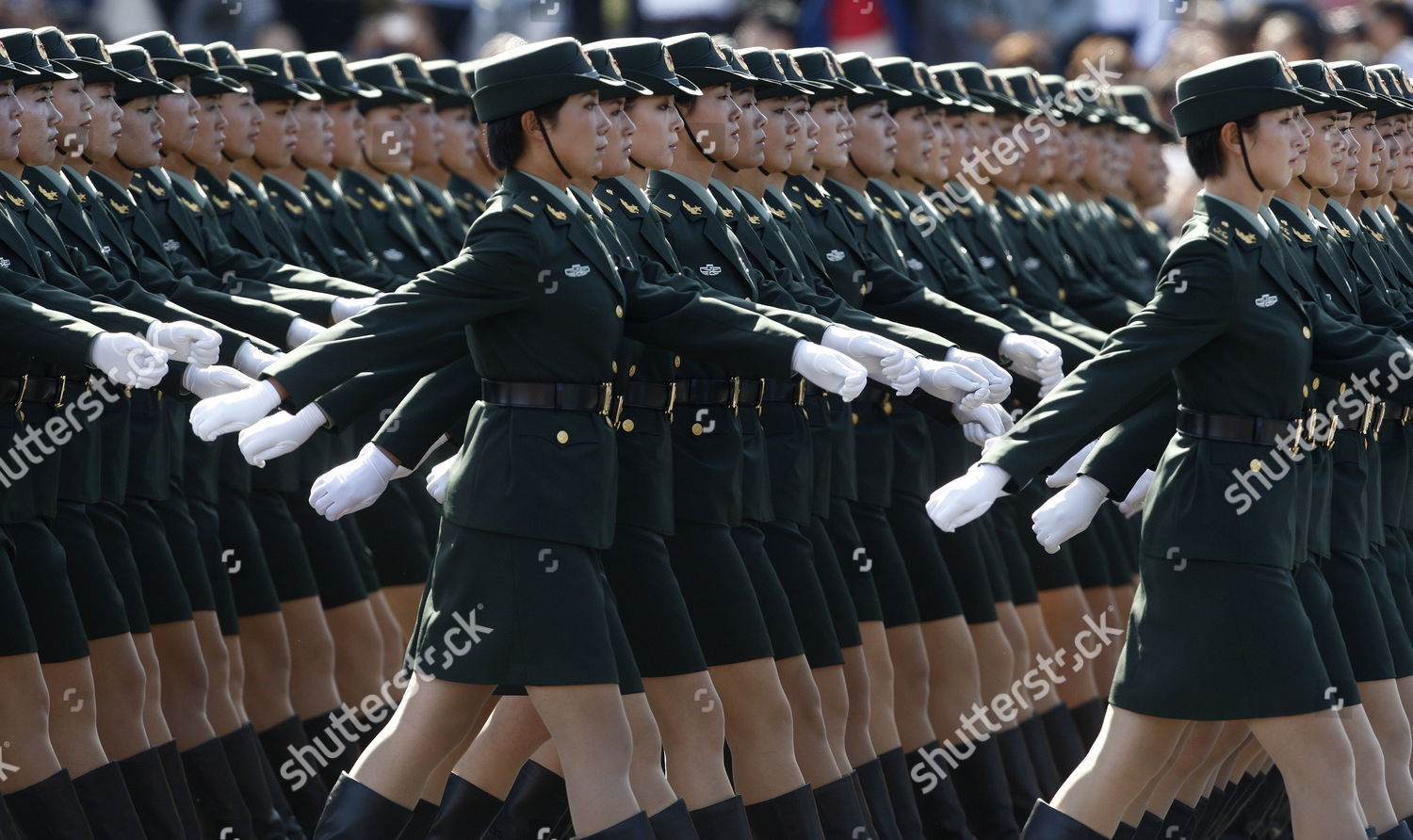 Precision Marching By Armswinging Chinese Policewomen Editorial Stock ...