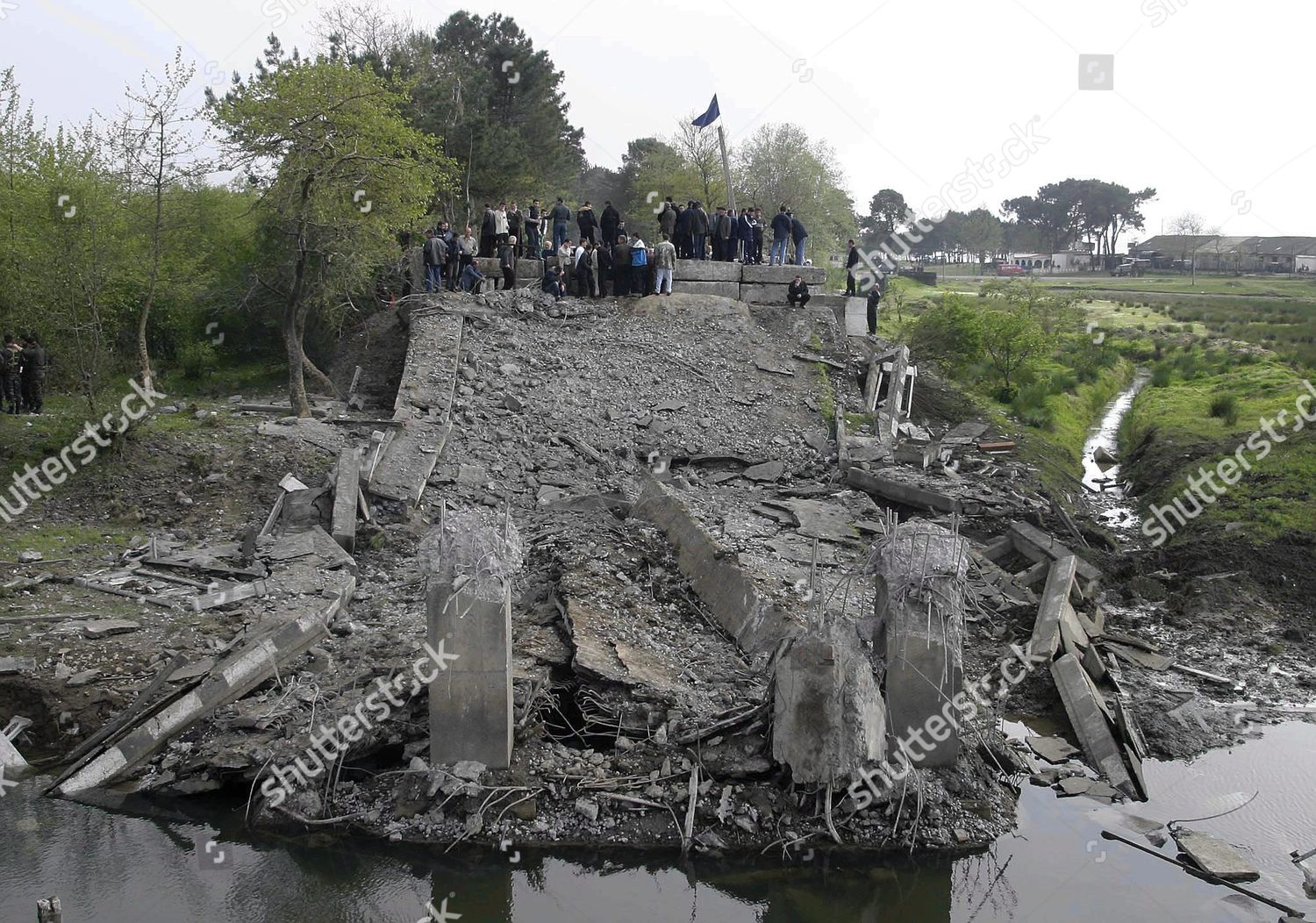 General View Blown Bridge Linking Rebel Editorial Stock Photo - Stock ...