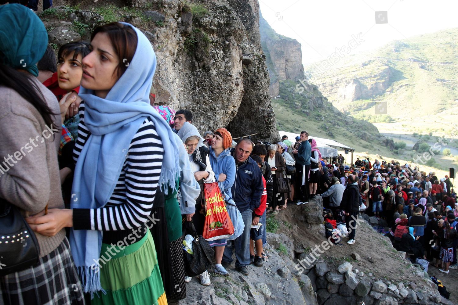 Georgian Orthodox Wait Winding Queue On Editorial Stock Photo - Stock ...