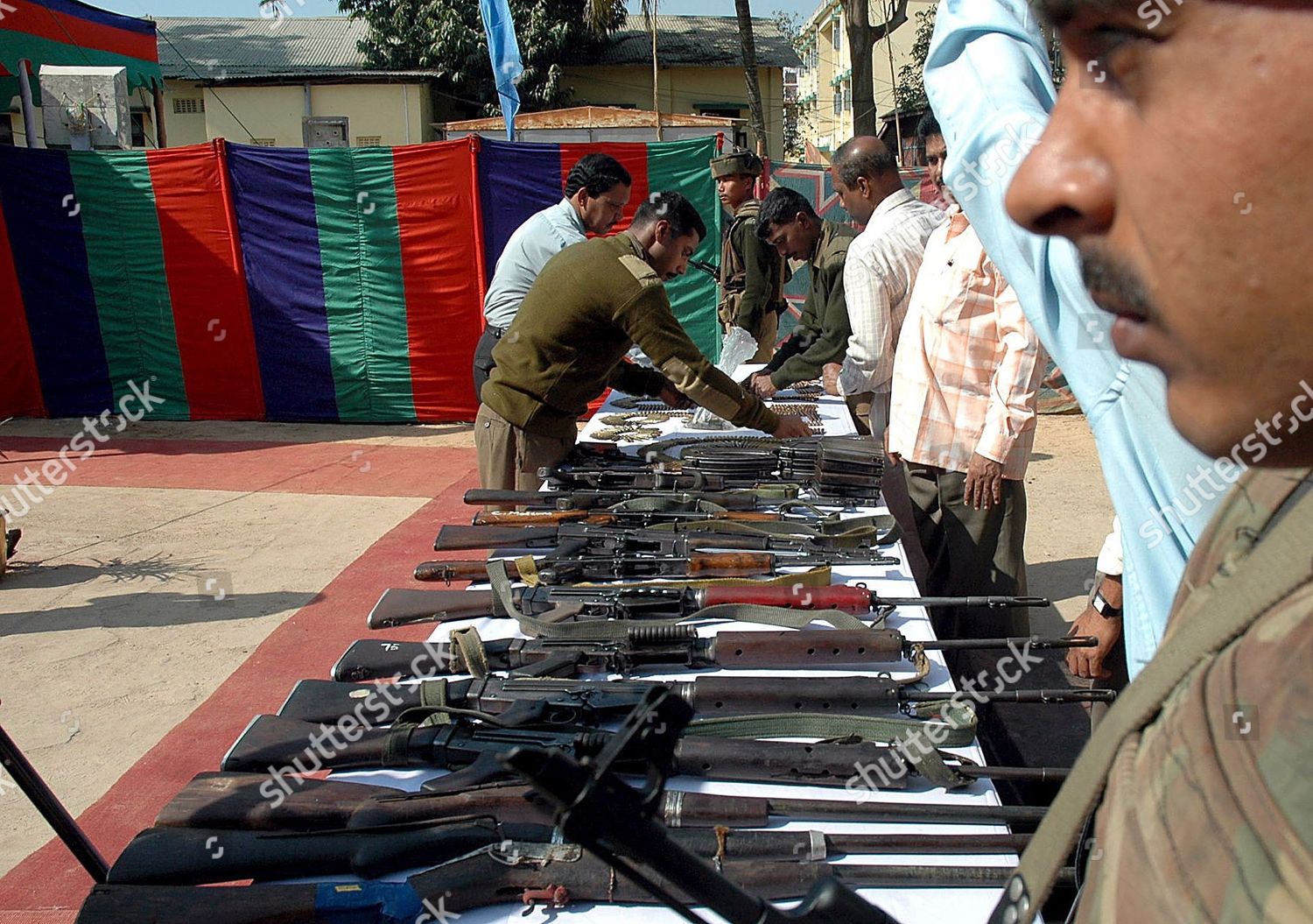 Assault Rifles Small Arms Display During Editorial Stock Photo - Stock ...