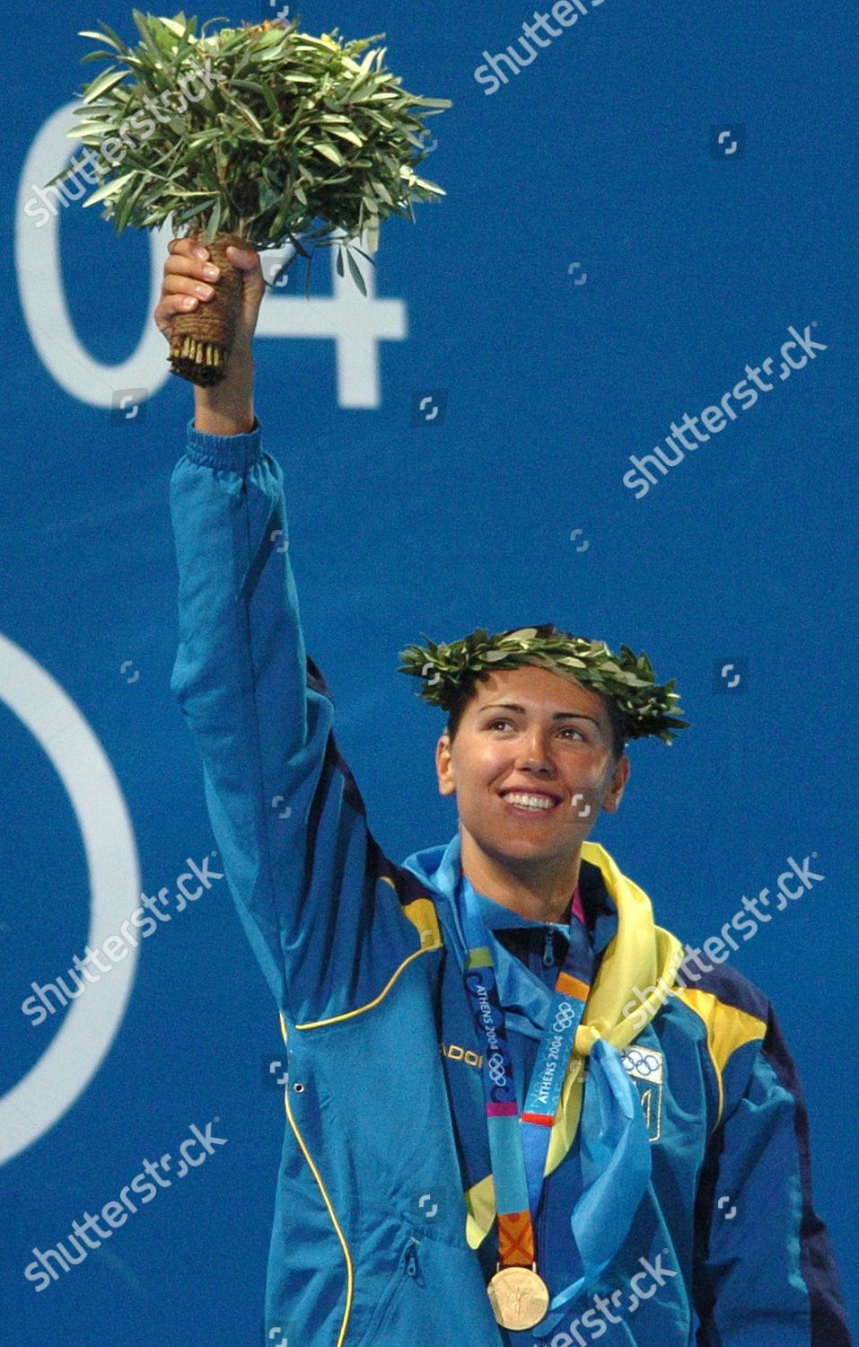 Ukraine Swimmer Jana Klochkova Jubilates Gold Editorial Stock Photo ...