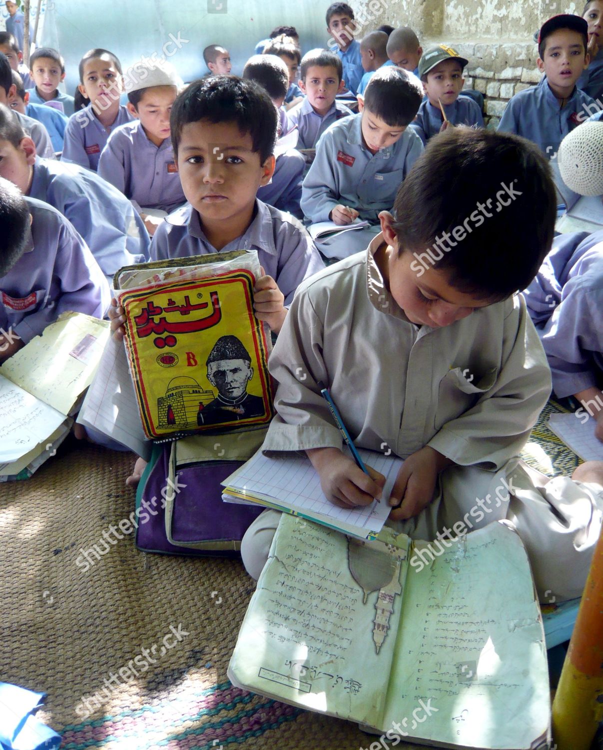 Pakistani School Boys Study Outside Their Editorial Stock Photo - Stock ...