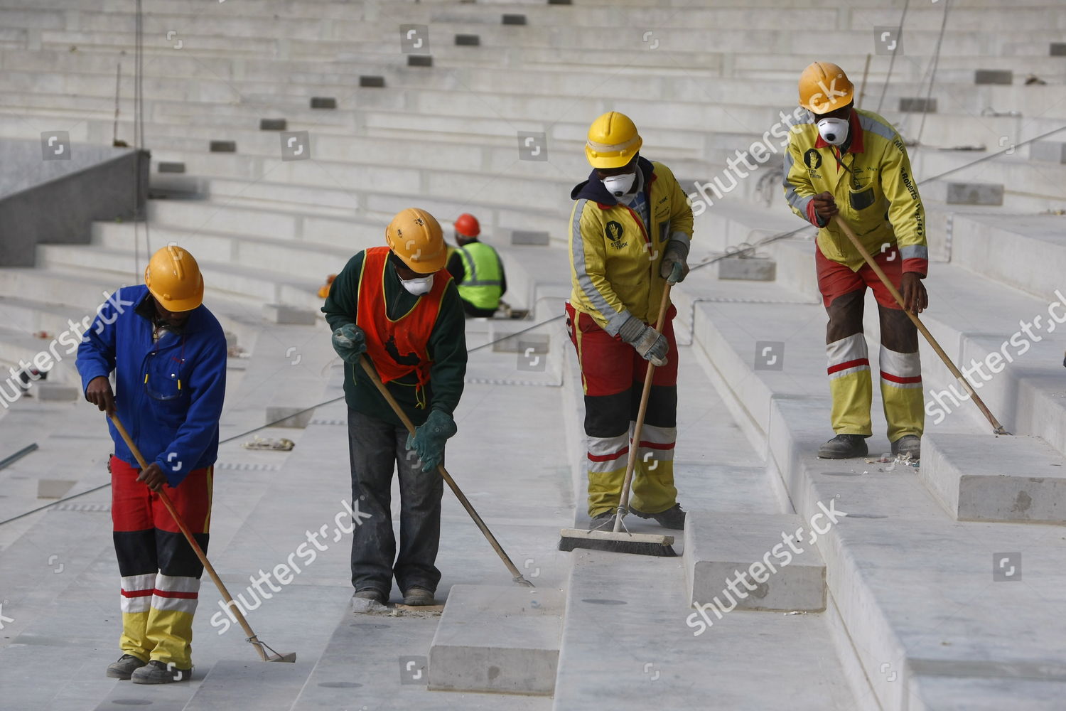 South African Construction Workers Sweep Green Editorial Stock Photo ...
