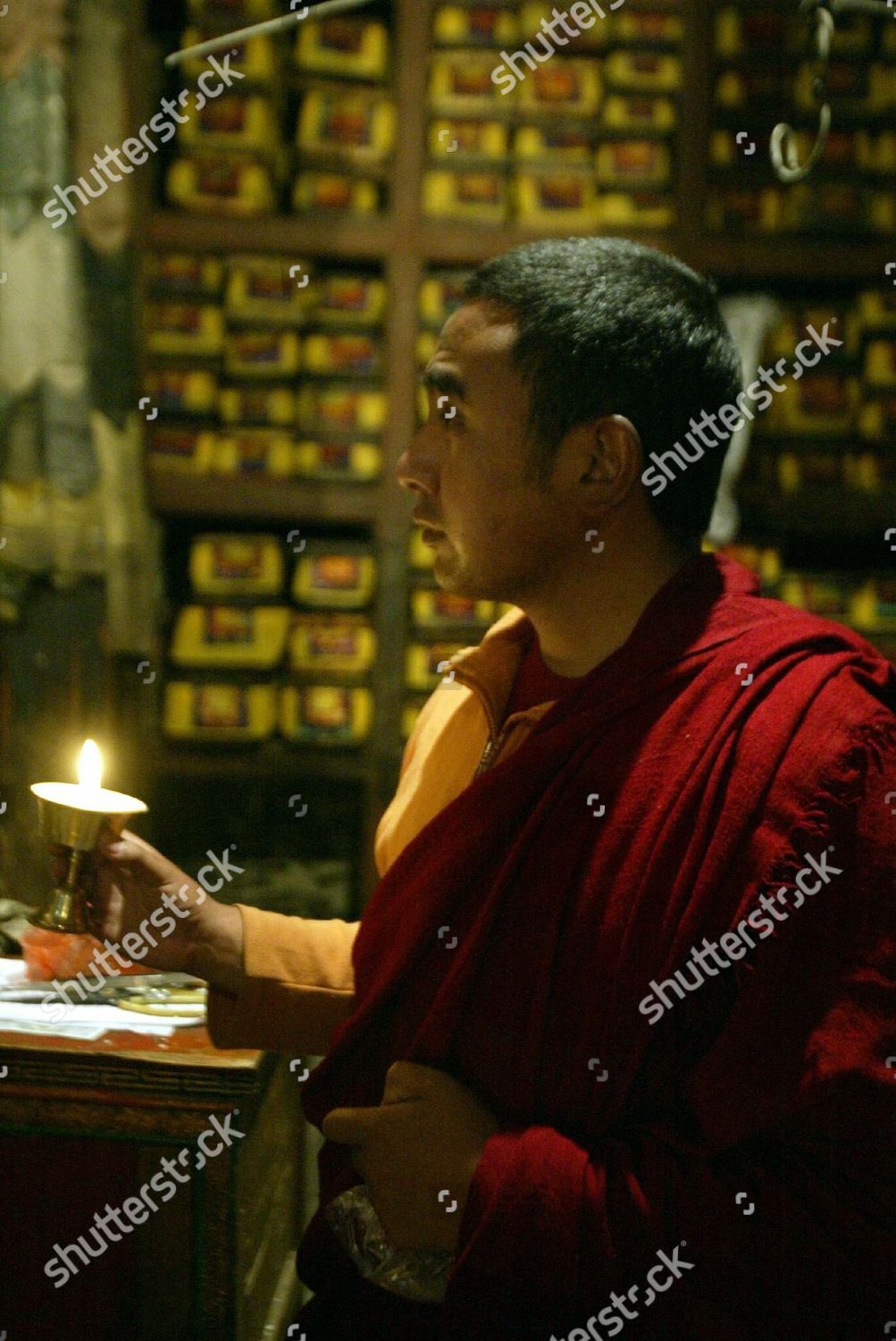 Lama Buddhist Monk Looks Some Sutras Editorial Stock Photo - Stock ...