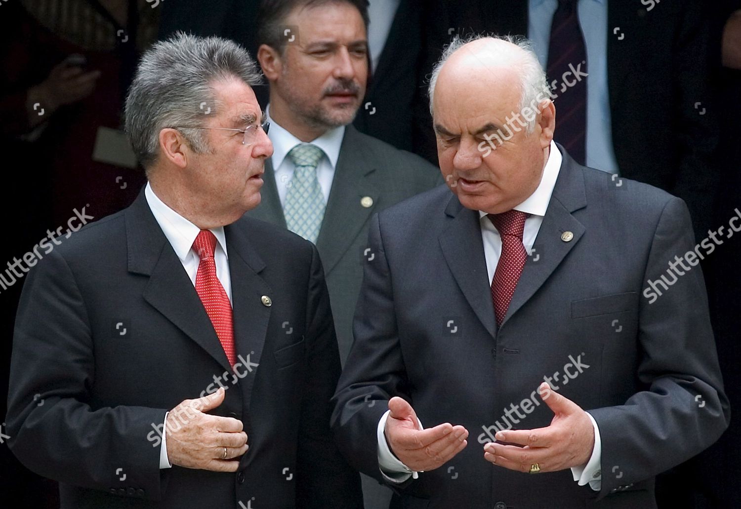 Albanian President Alfred Moisiu R Chats Editorial Stock Photo - Stock ...