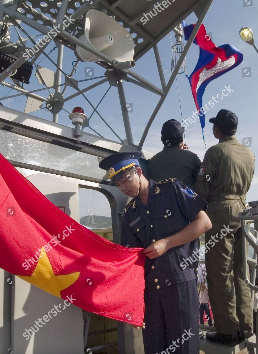 Vietnamese Navy Sailor Takes Down Vietnamese Editorial Stock Photo ...