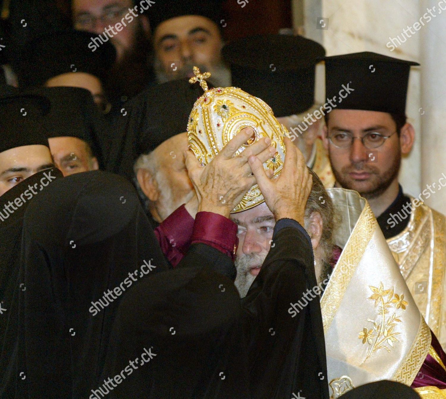 Greek Orthodox Priest Place Crown Patriarch Editorial Stock Photo ...