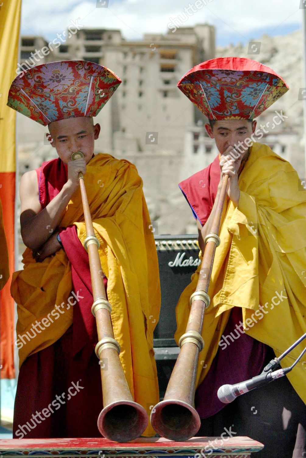Ladakhi Buddhist Monks Play Long Traditional Editorial Stock Photo ...