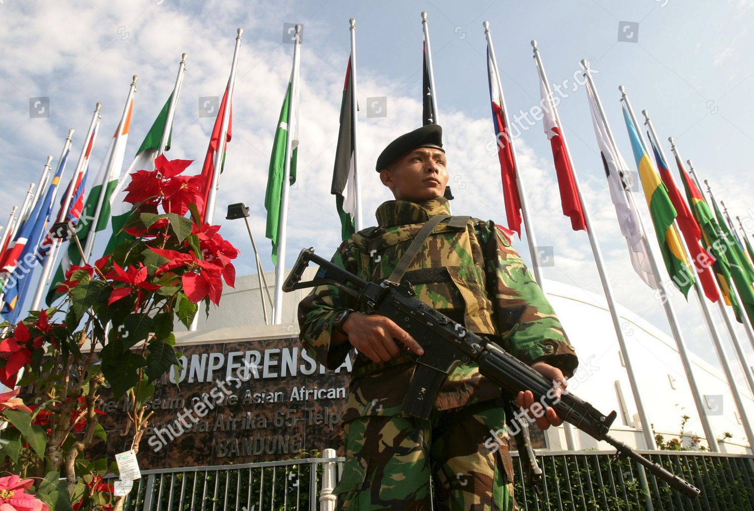 Indonesian Soldier Stands Guard Front Merdeka Editorial Stock Photo ...