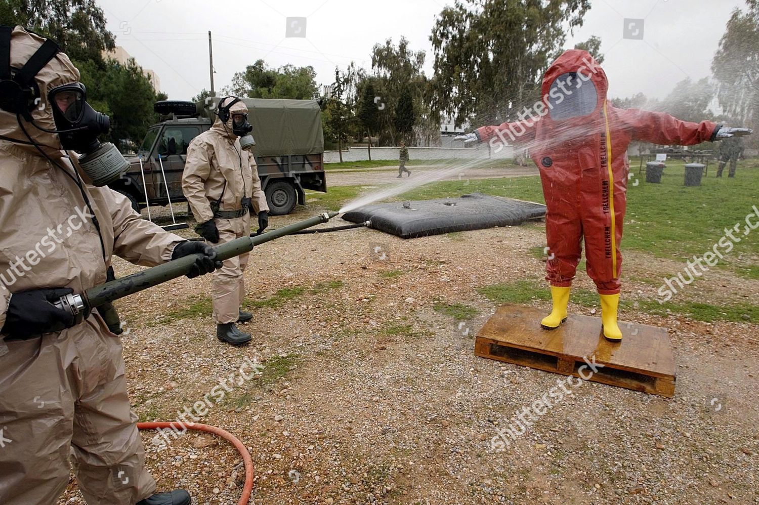 Greek Army Specialunit Soldier Receives Decontamination Editorial Stock ...