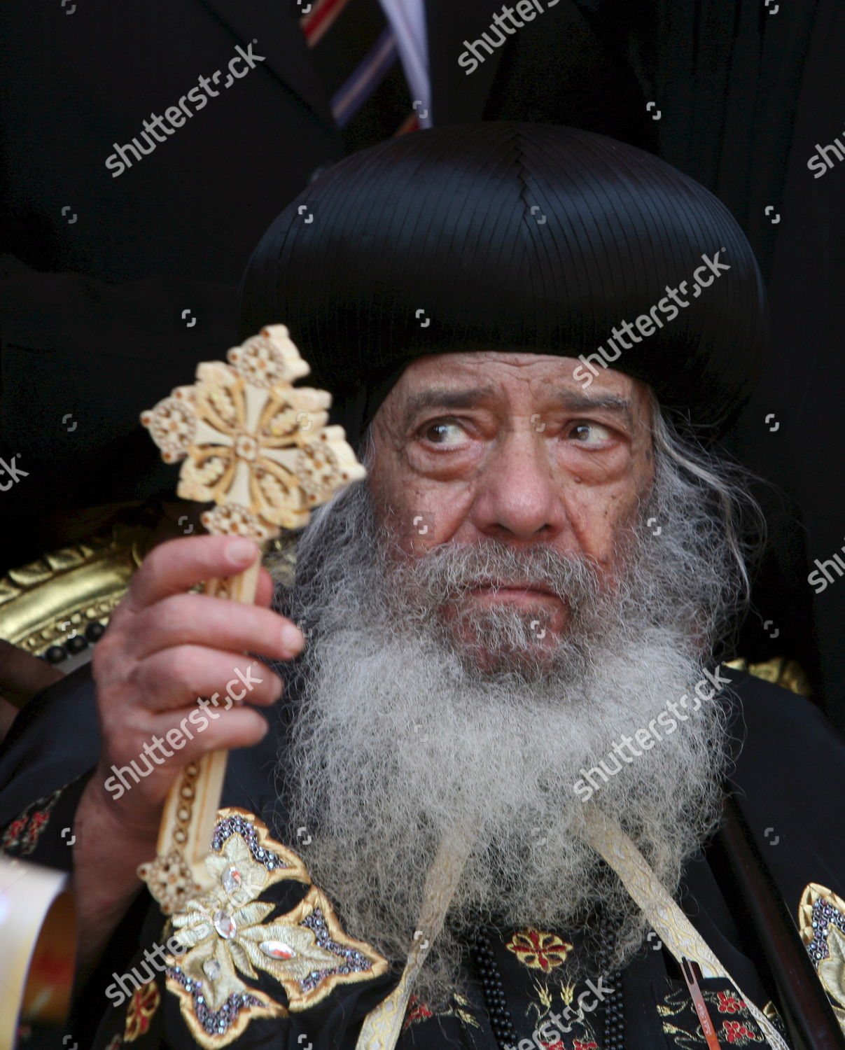 Pope Shenouda Iii Arrives Coptic Cathedral Editorial Stock Photo ...