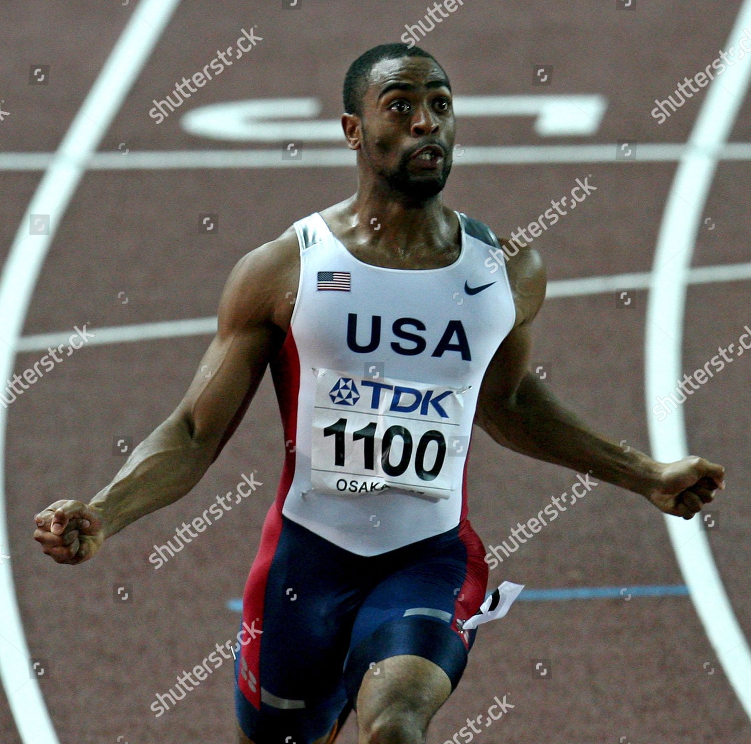 Tyson Gay C Usa Wins 100m Editorial Stock Photo - Stock Image ...