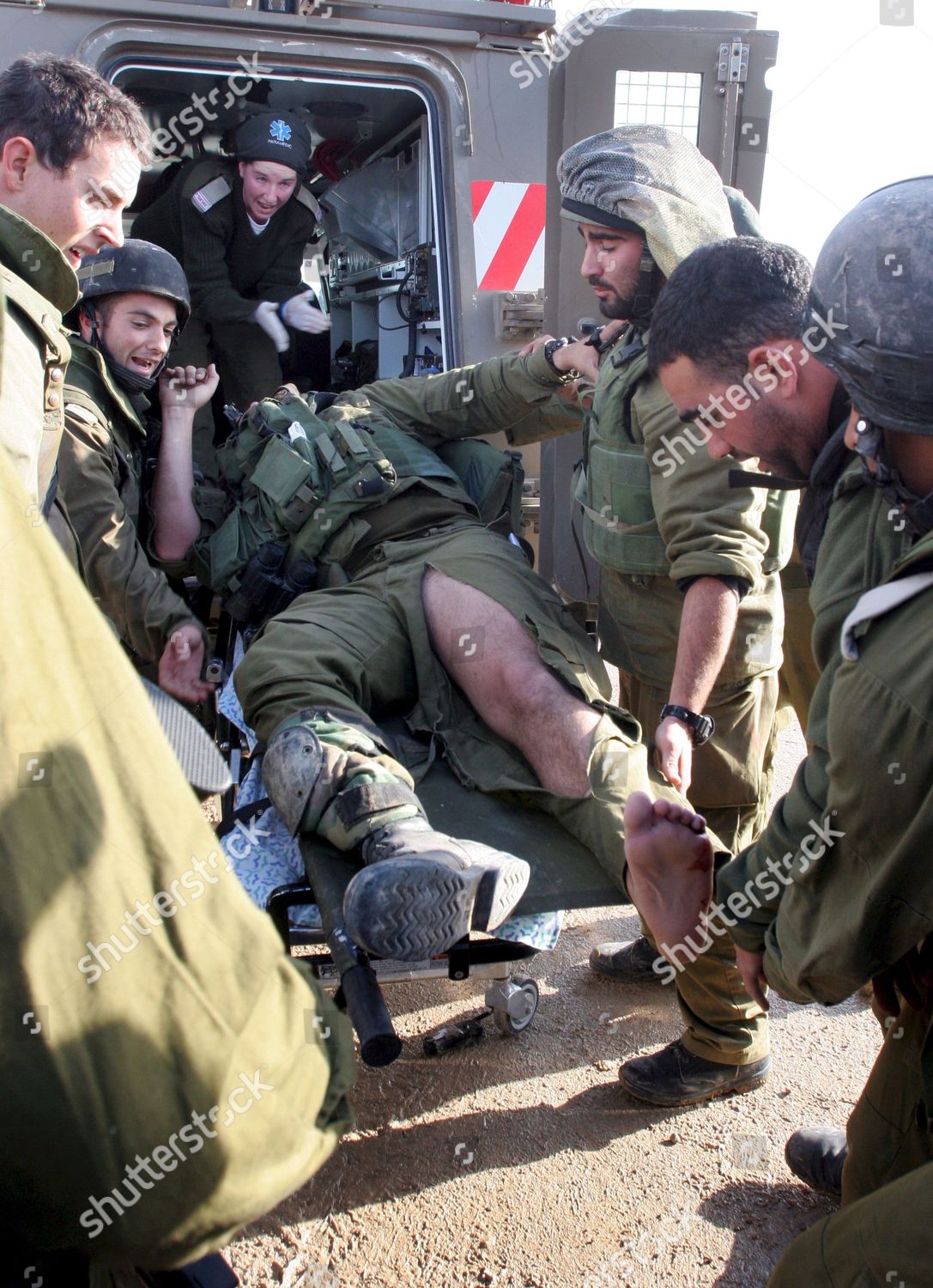Wounded Israeli Soldier Loaded Into Military Editorial Stock Photo ...
