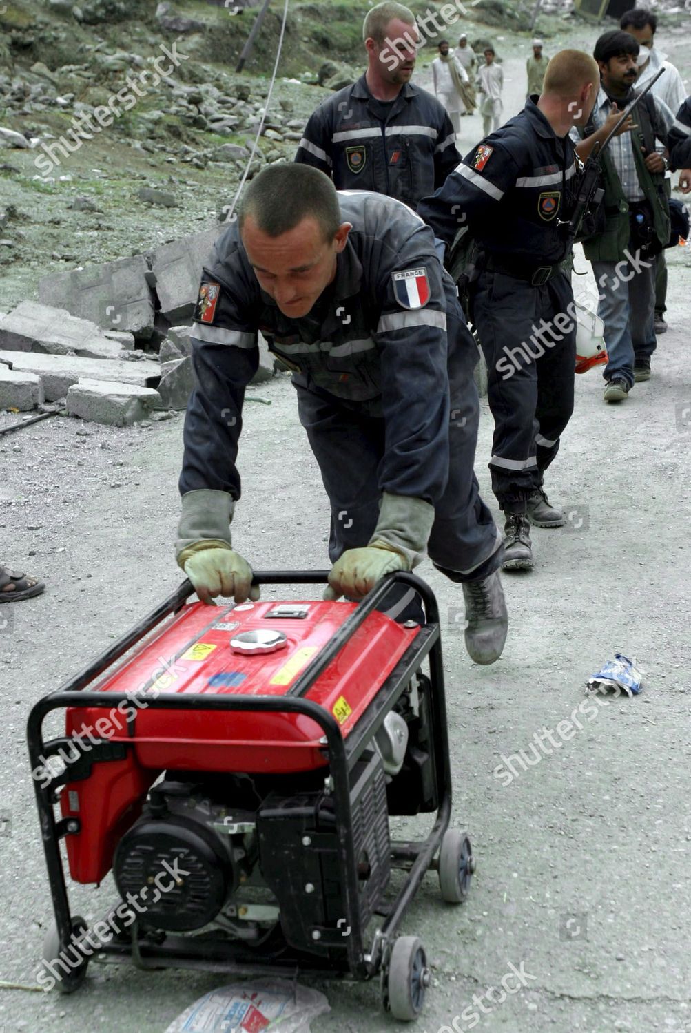 French Relief Workers Carry Out Relief Editorial Stock Photo - Stock ...