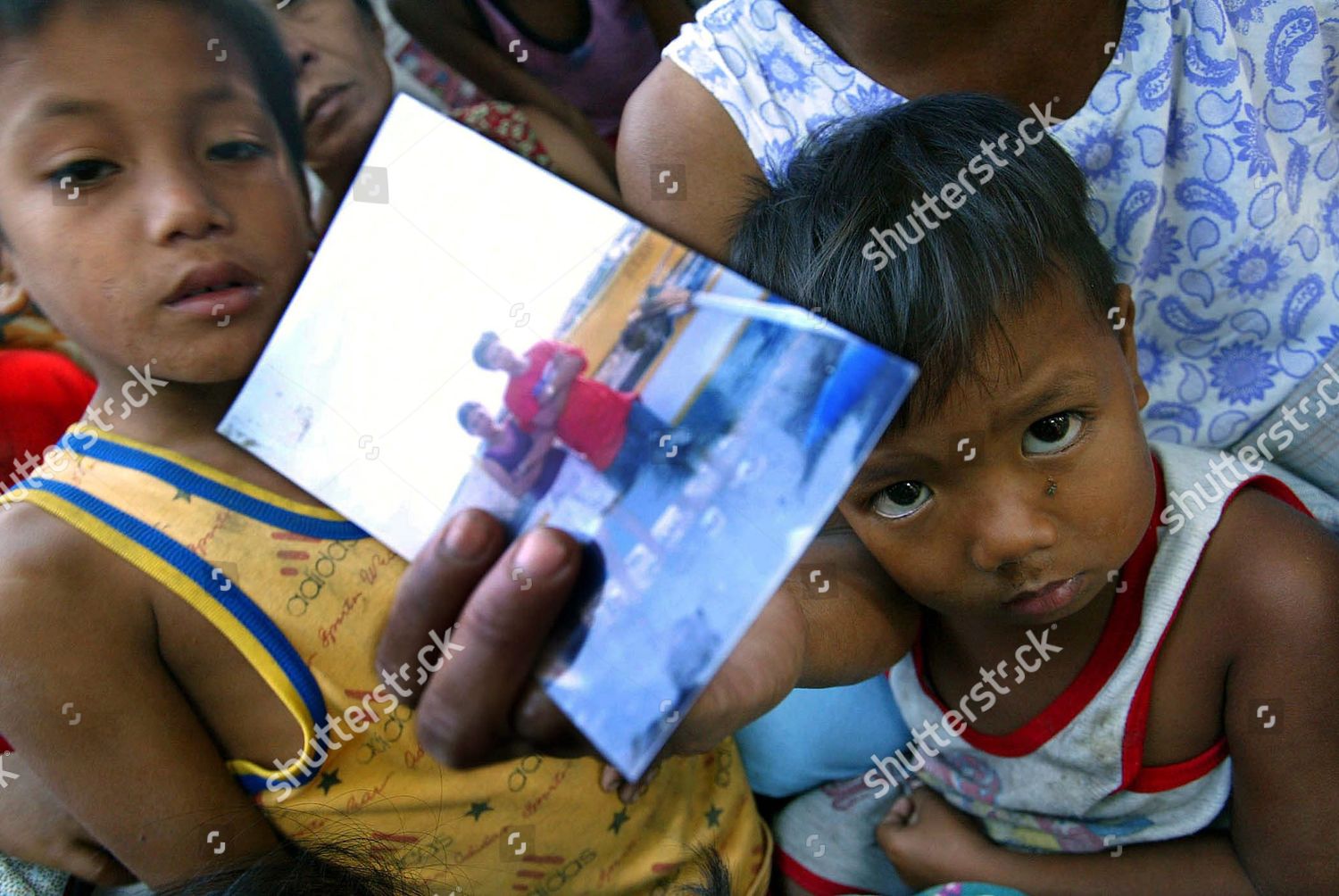 Filipino Kid Shows Photo His Brother Editorial Stock Photo - Stock ...