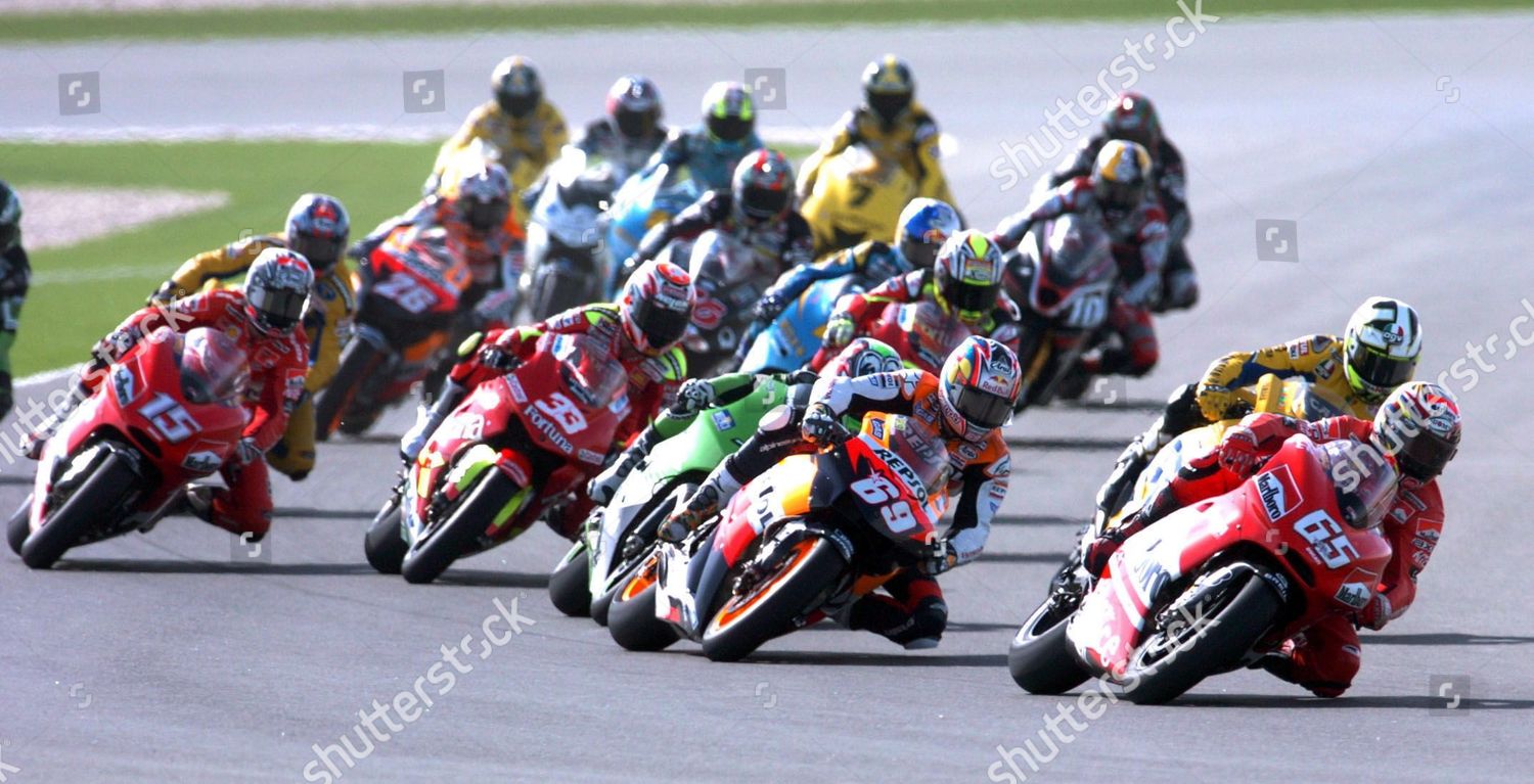 Motorcyclists Take Curve During Second Lap Editorial Stock Photo ...