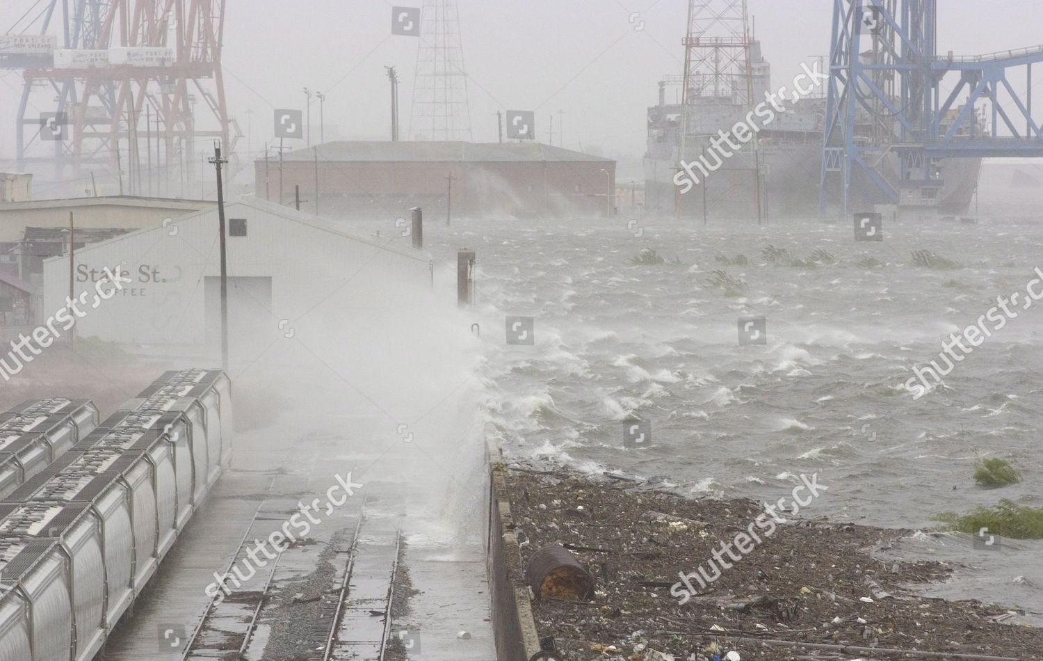 Wind Driven Water Laps Over Flood Editorial Stock Photo - Stock Image ...