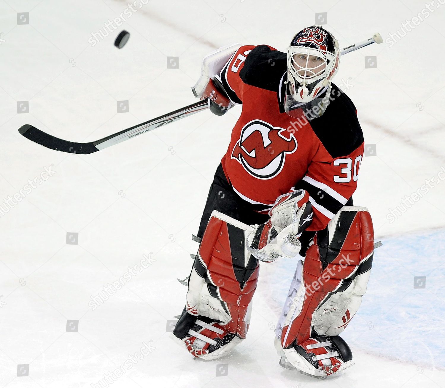 Devils Martin Brodeur Makes Save During Editorial Stock Photo - Stock ...
