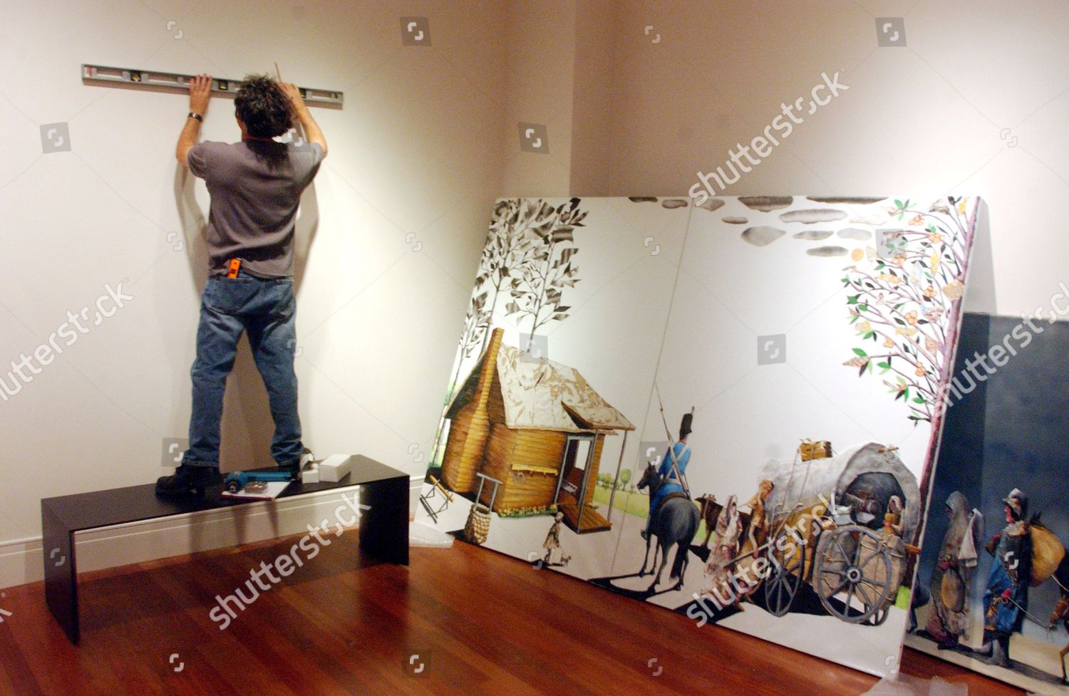 Richard Mccabe Hangs Work Artist Benny Editorial Stock Photo - Stock ...