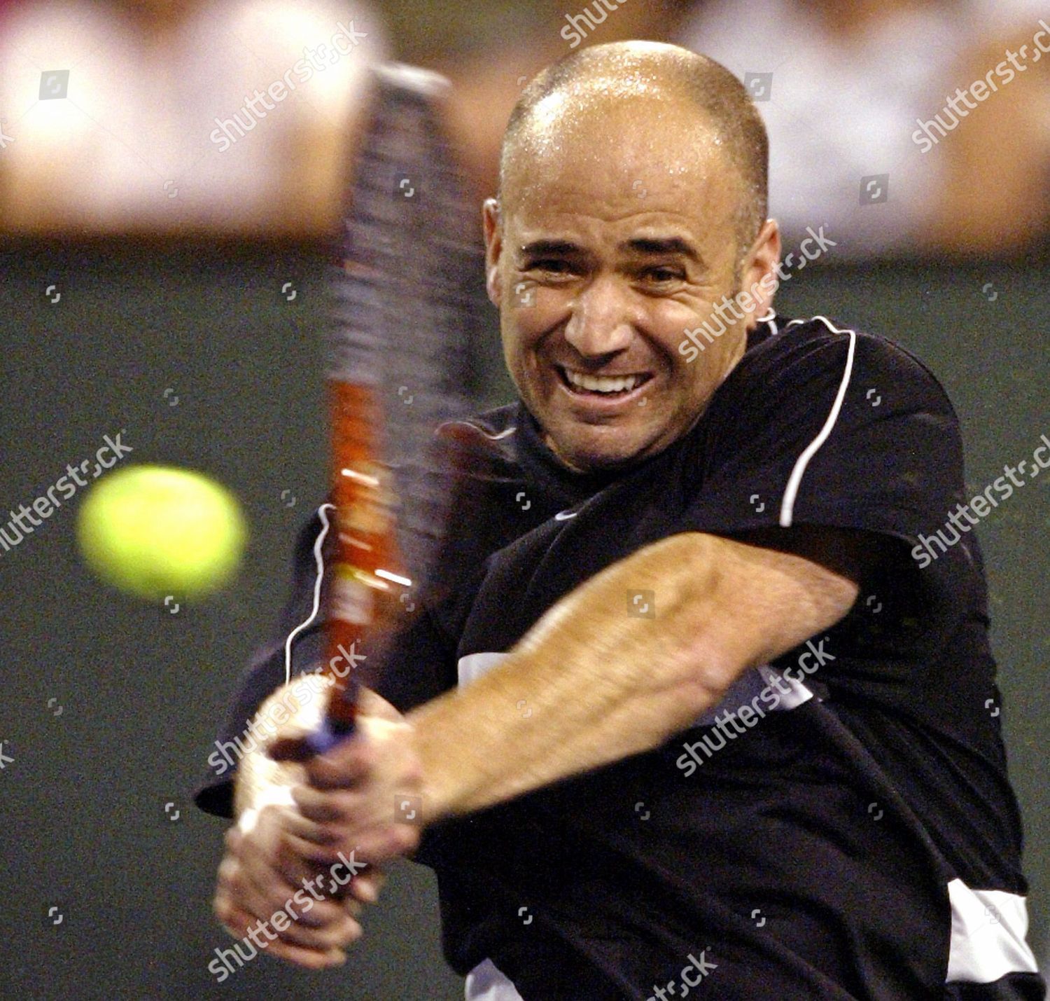 Usas Andre Agassi Hits Backhand Return Editorial Stock Photo - Stock ...