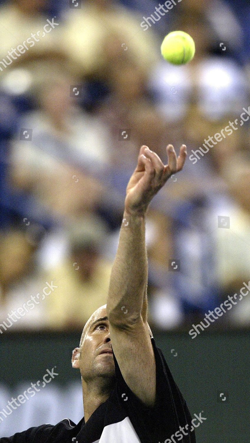 Usas Andre Agassi Serves During First Editorial Stock Photo - Stock ...