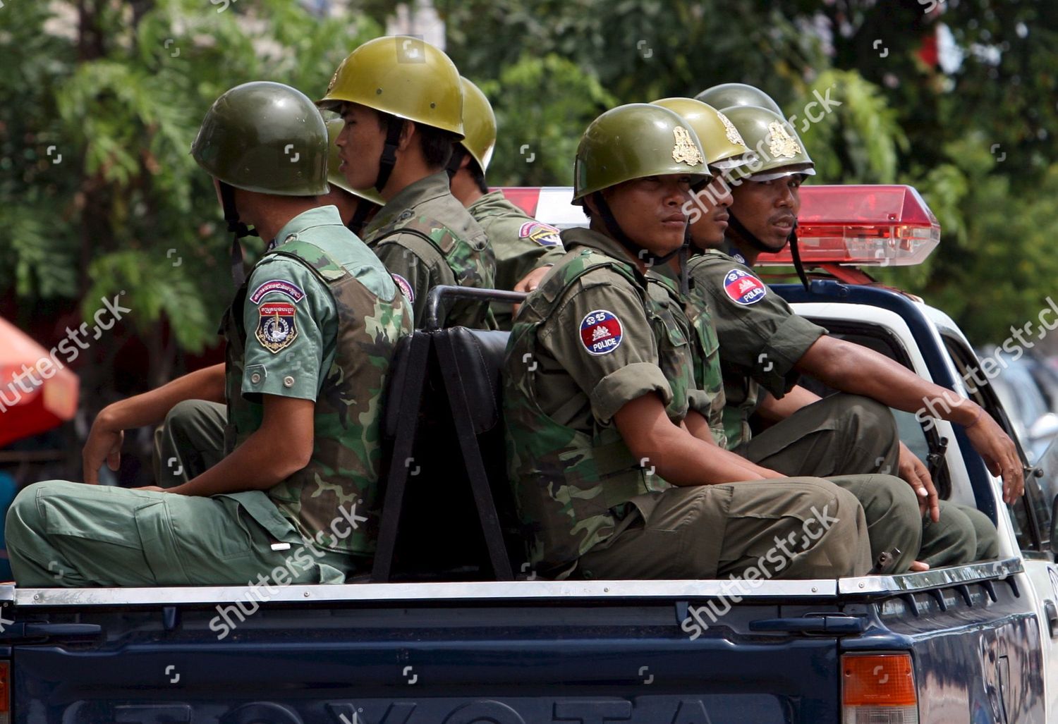 Cambodian Police Officers During Patrol Day Editorial Stock Photo ...