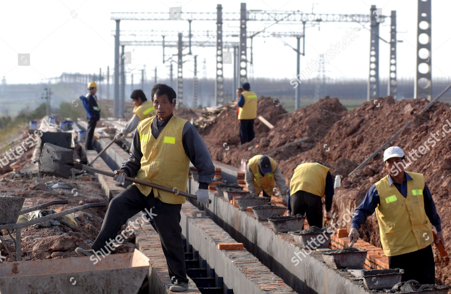 Chinese Railway Workers Construction Site New Editorial Stock Photo ...