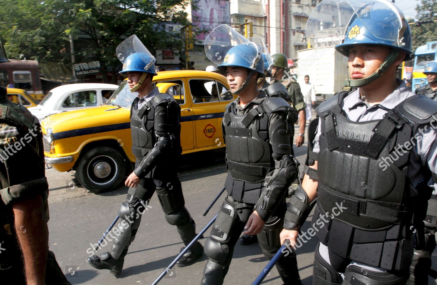 Calcutta Police Combat Force Patrols On Editorial Stock Photo - Stock ...