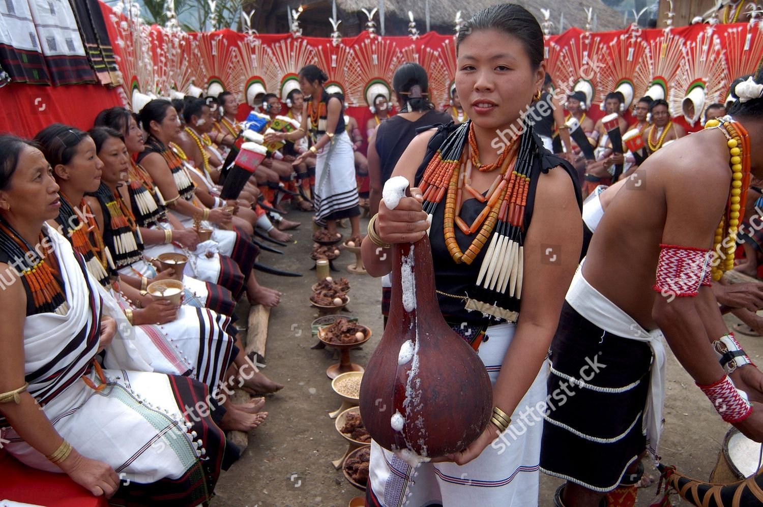 Angami Naga Woman Distributes Rice Beer Editorial Stock Photo - Stock ...