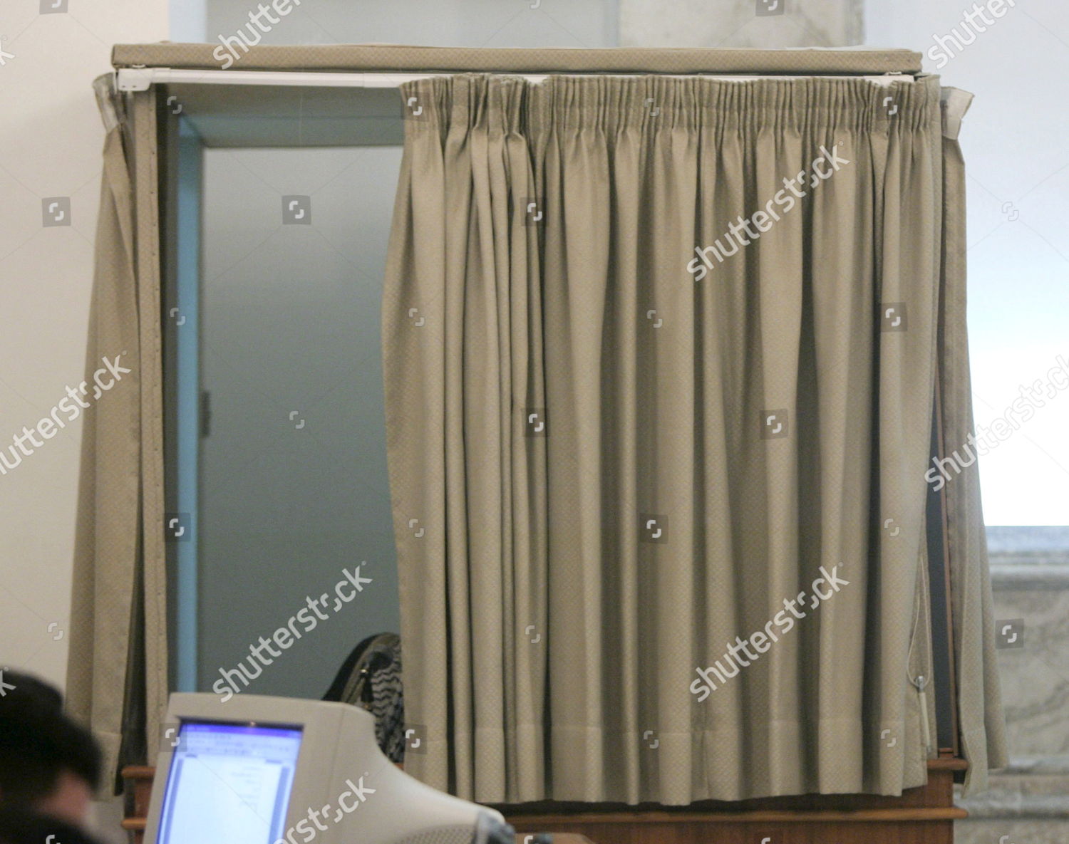 Curtained Booth Used Hide Identities Witnesses Editorial Stock Photo ...