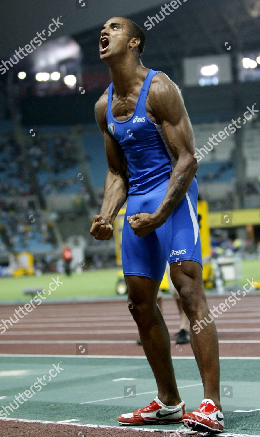 Italian Andrew Howe Celebrates After Setting Editorial Stock Photo ...