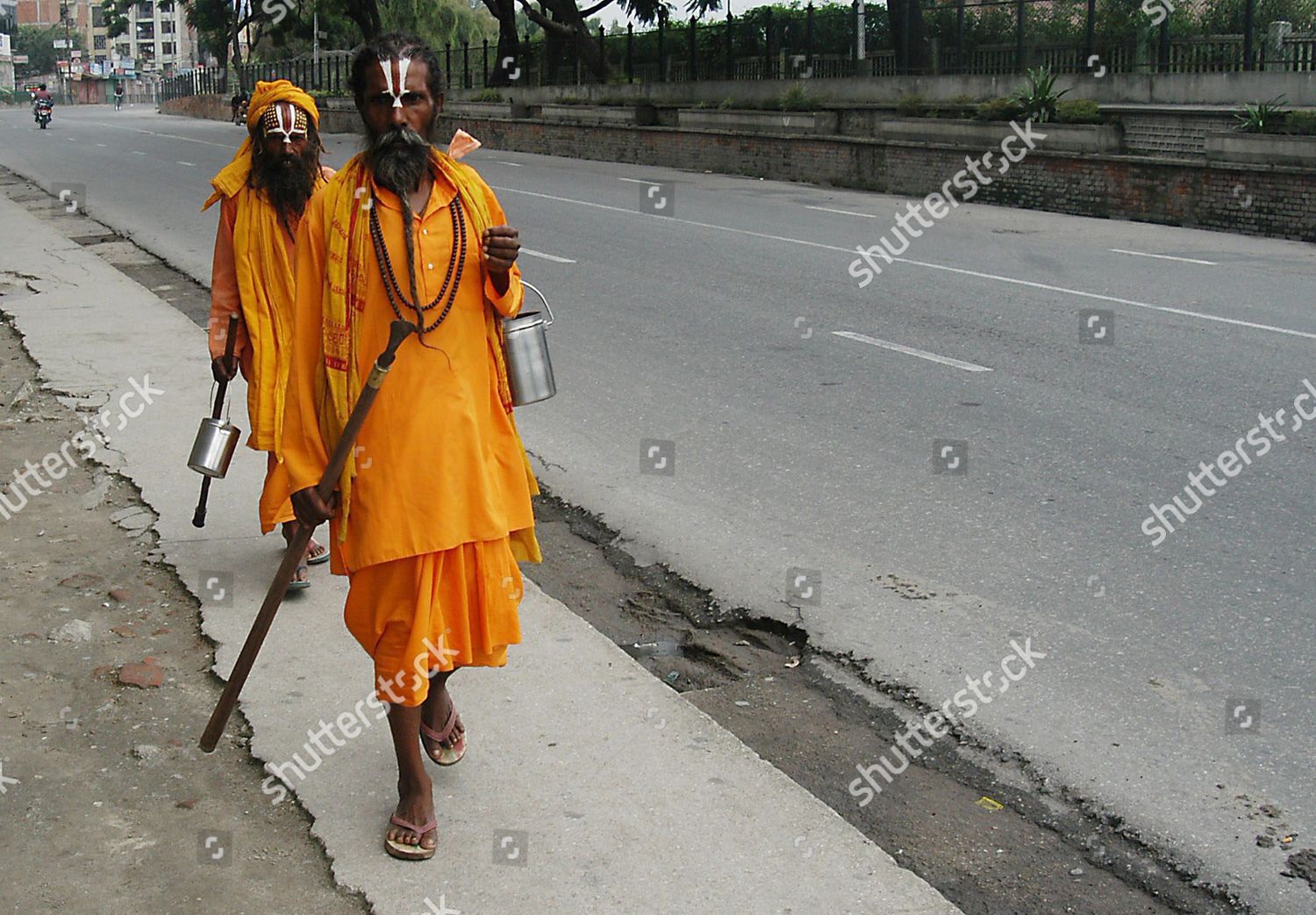 Two Sadhu Holy Men Walk Streets Editorial Stock Photo - Stock Image ...