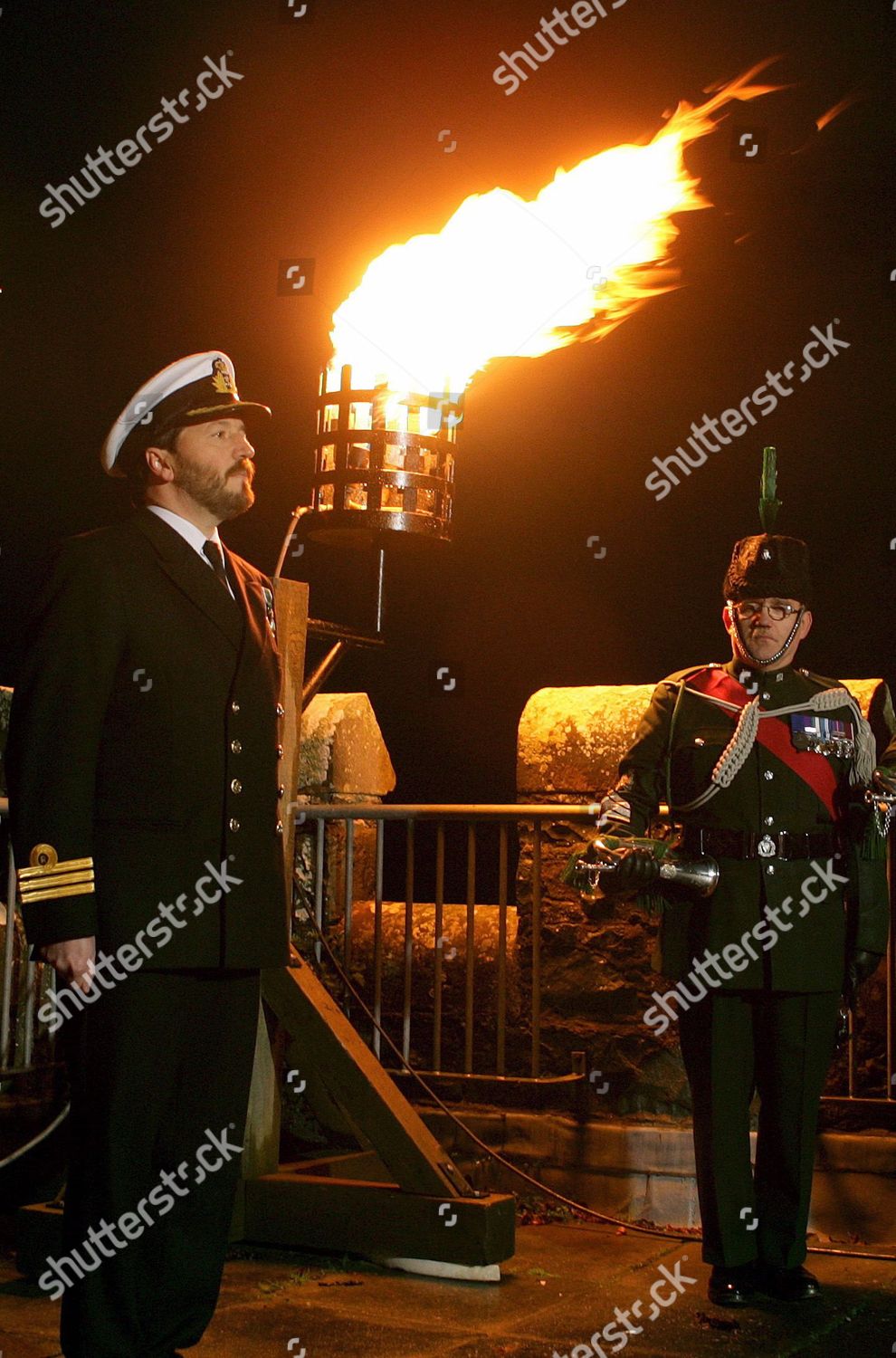 Naval Guard Honour Stands Close Burning Editorial Stock Photo - Stock ...