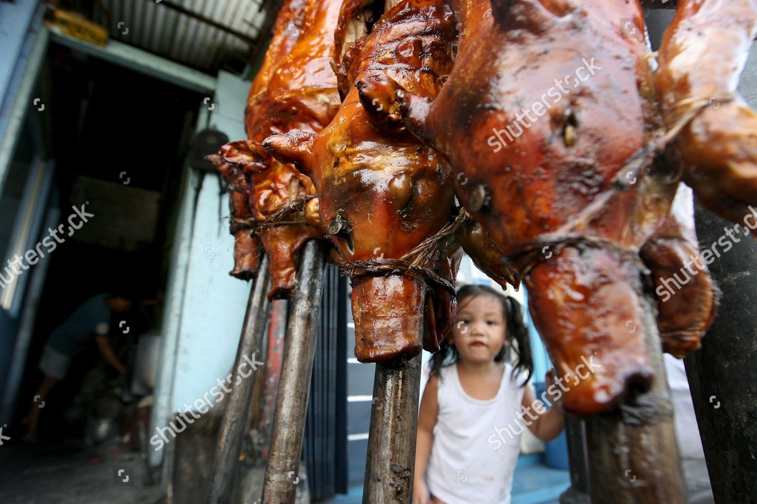 Roasted Pigs Displayed Outside Restaurant Outlet Editorial Stock Photo ...