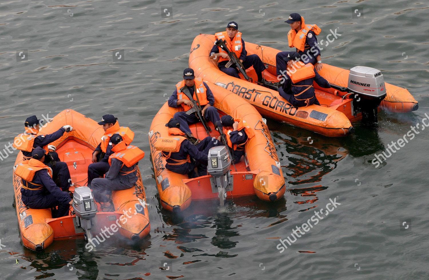 Filipino Coast Guards Patrol Inside Terminal Editorial Stock Photo ...