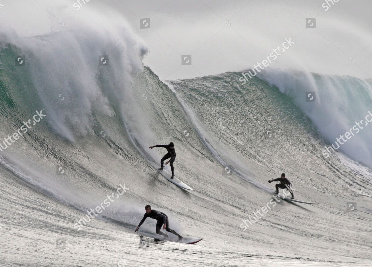 Big Wave Surfers Share Wave Offshore Editorial Stock Photo - Stock ...