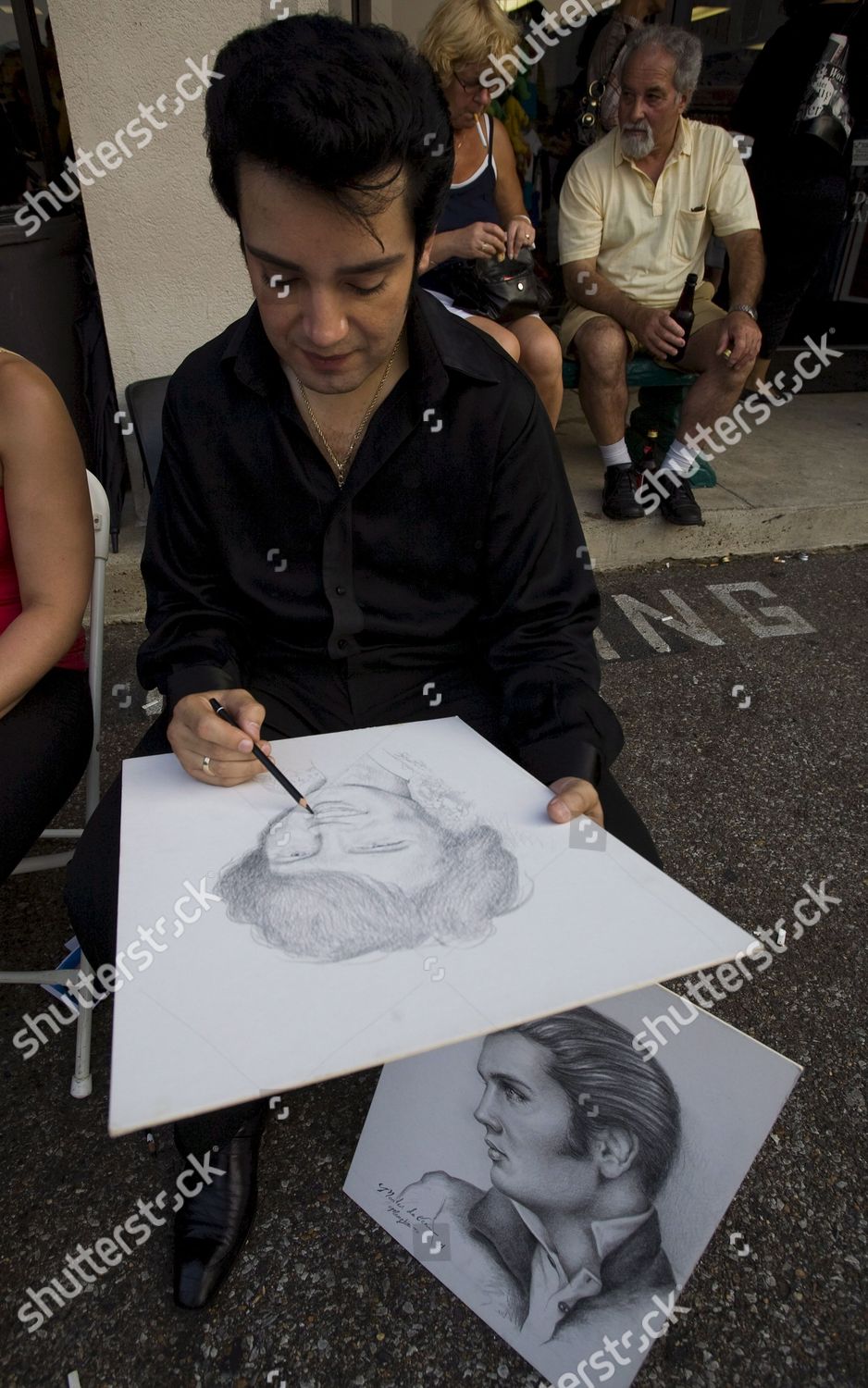 Elvis Lookalike Edgar Montes Mexico Displays Editorial Stock Photo ...