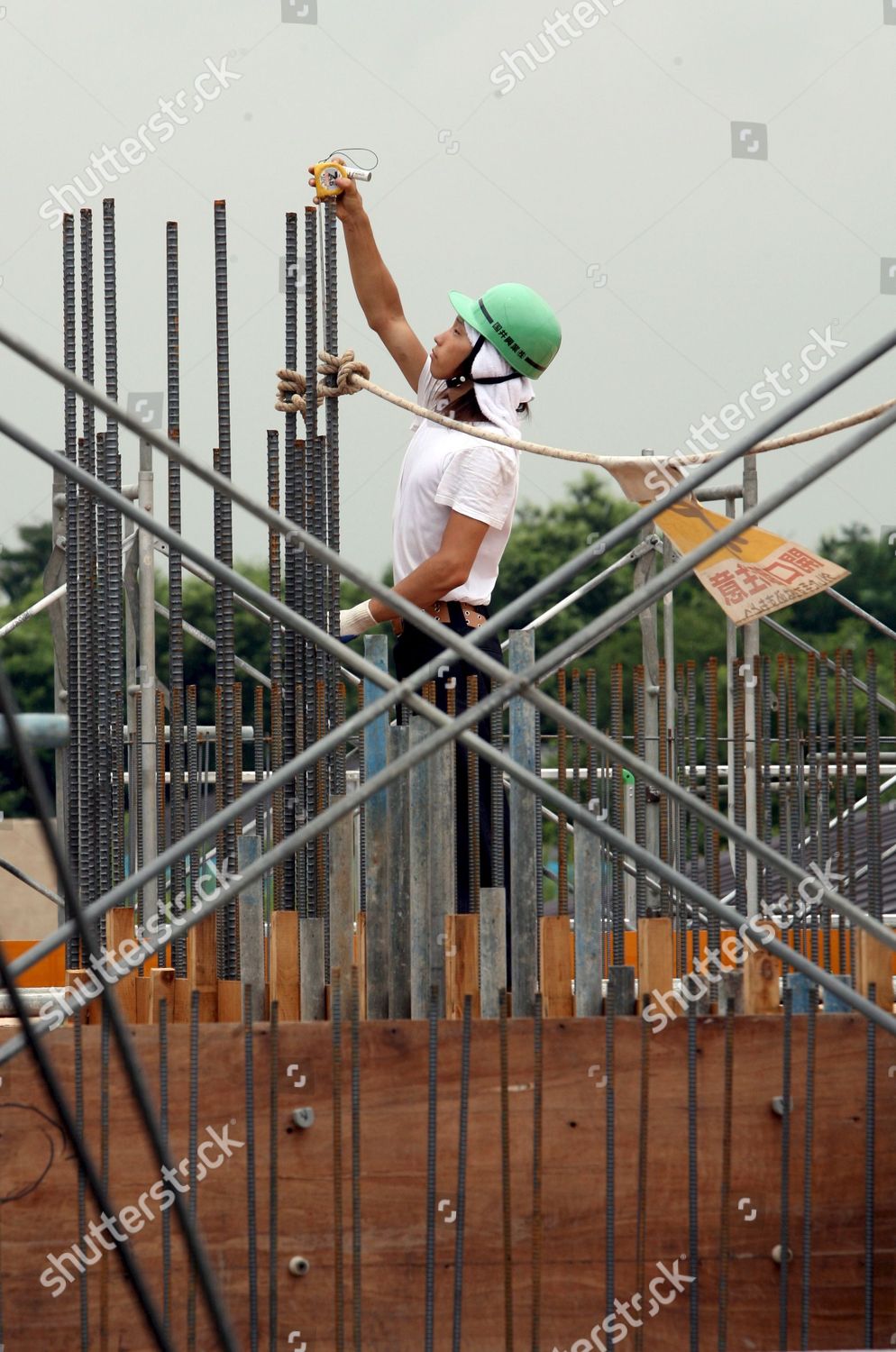 Japanese Construction Worker Builds Healthy Building Editorial Stock ...