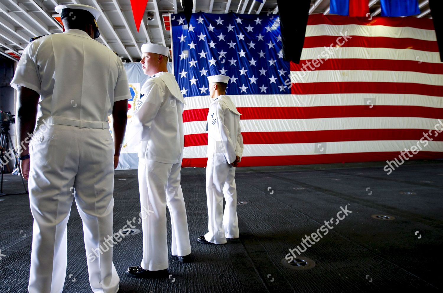 Us Navy Sailors Look On On Editorial Stock Photo - Stock Image ...