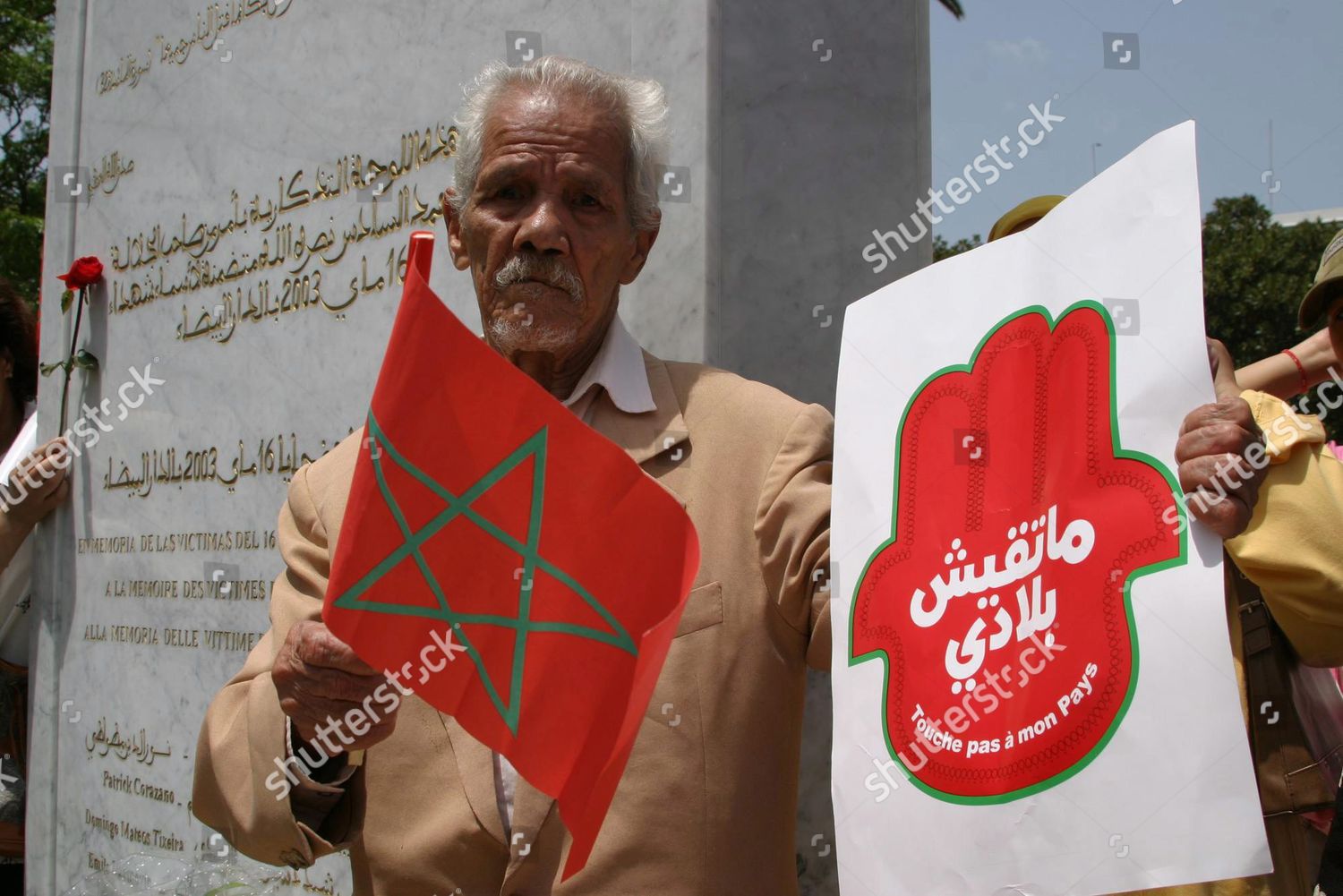 Old Moroccan Man Moroccan Flag Symbol Editorial Stock Photo - Stock ...