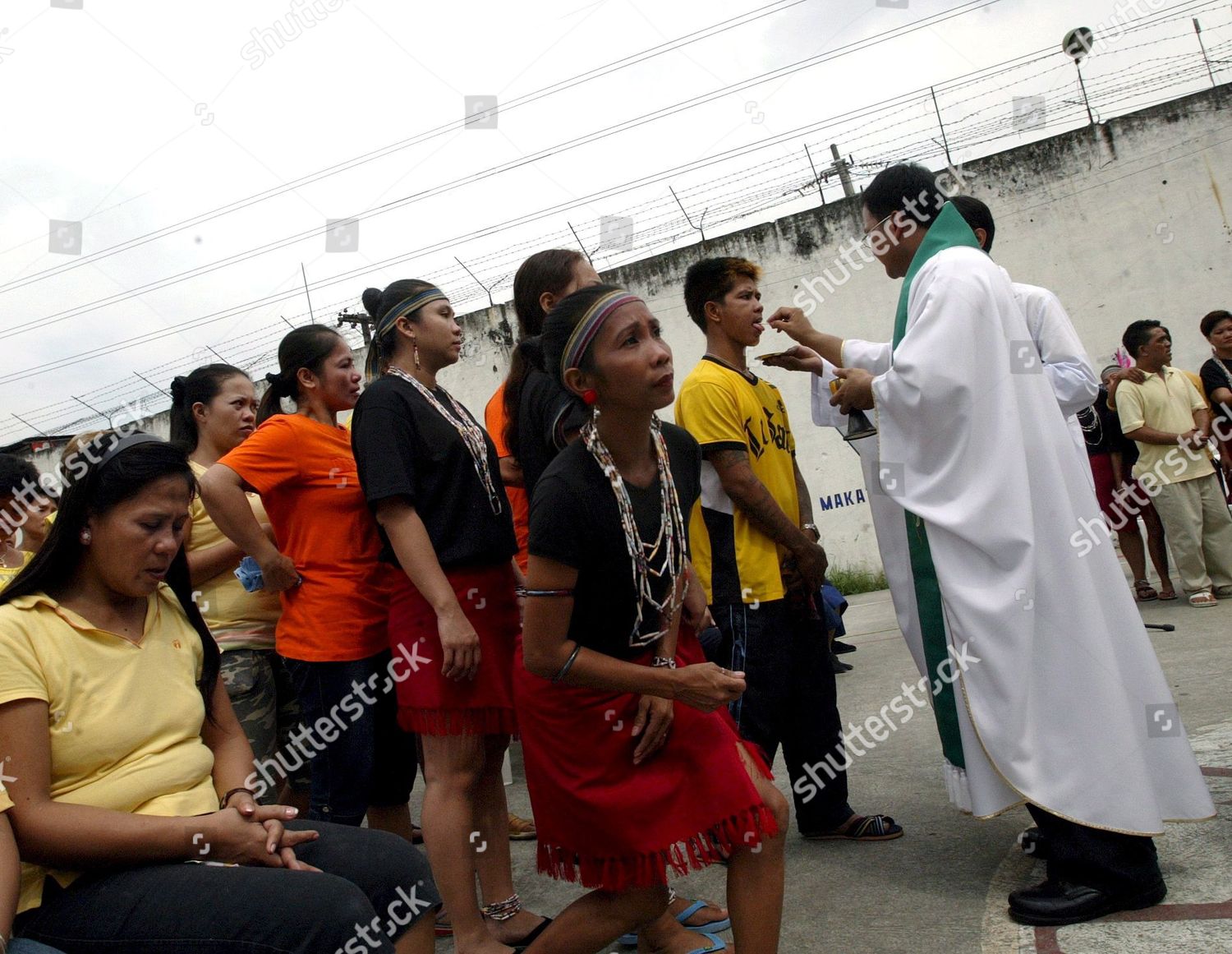 Filipino Inmates Recieve Communion During Mass Editorial Stock Photo ...