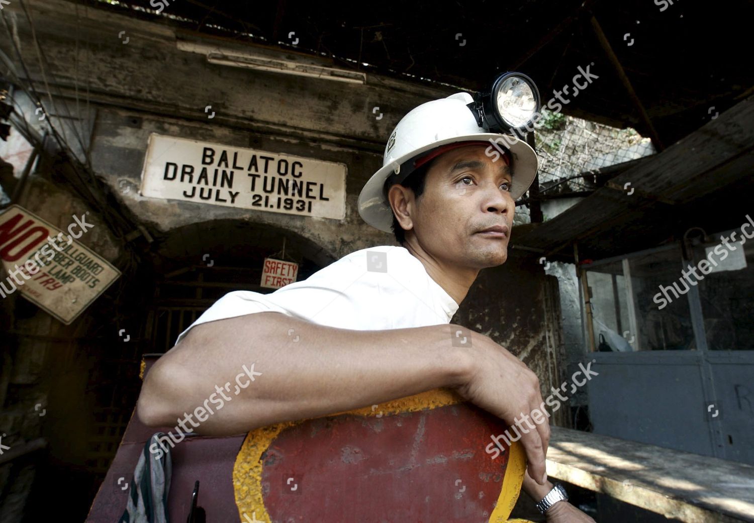 Filipino Miner On Mine Car Inside Editorial Stock Photo - Stock Image ...